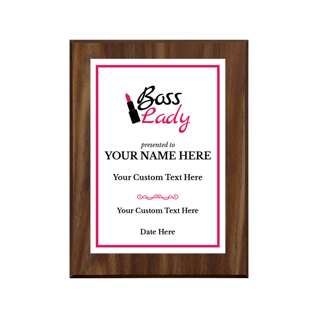 Boss Lady Customizable Award Plaque | Achievement and Recognition Pers ...