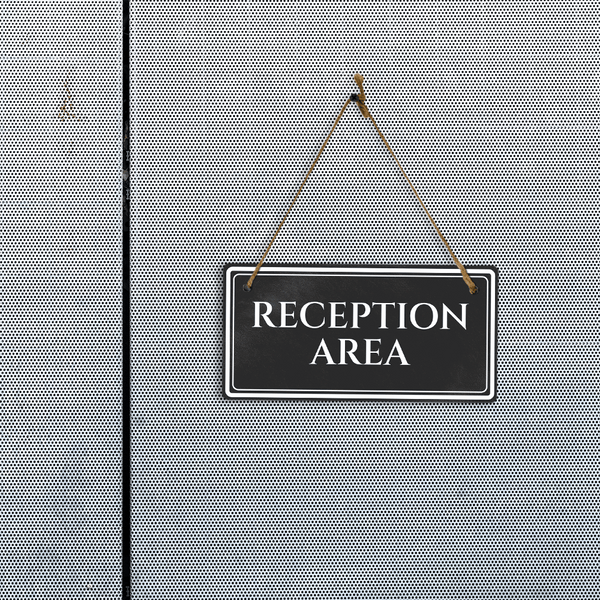 Reception Area 5" x 10" Hanging Wall or Door Sign | Legal and Court Ho ...