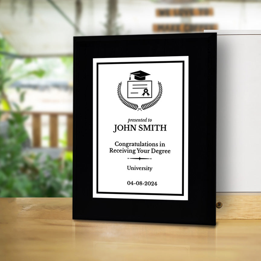High School and College Graduation Customizable Black Frame Wooden Awa ...