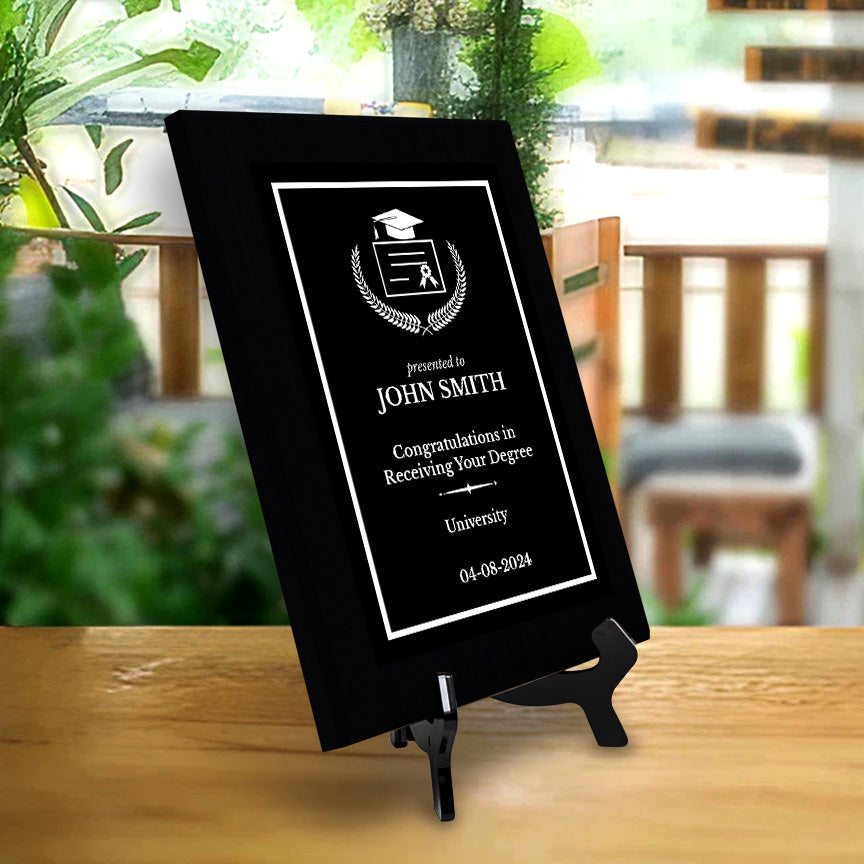 High School and College Graduation Customizable Black Frame Wooden Awa ...