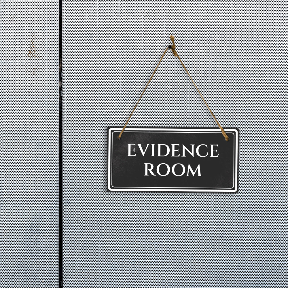 Evidence Room 5" x 10" Hanging Wall or Door Sign | Legal and Court Hou ...