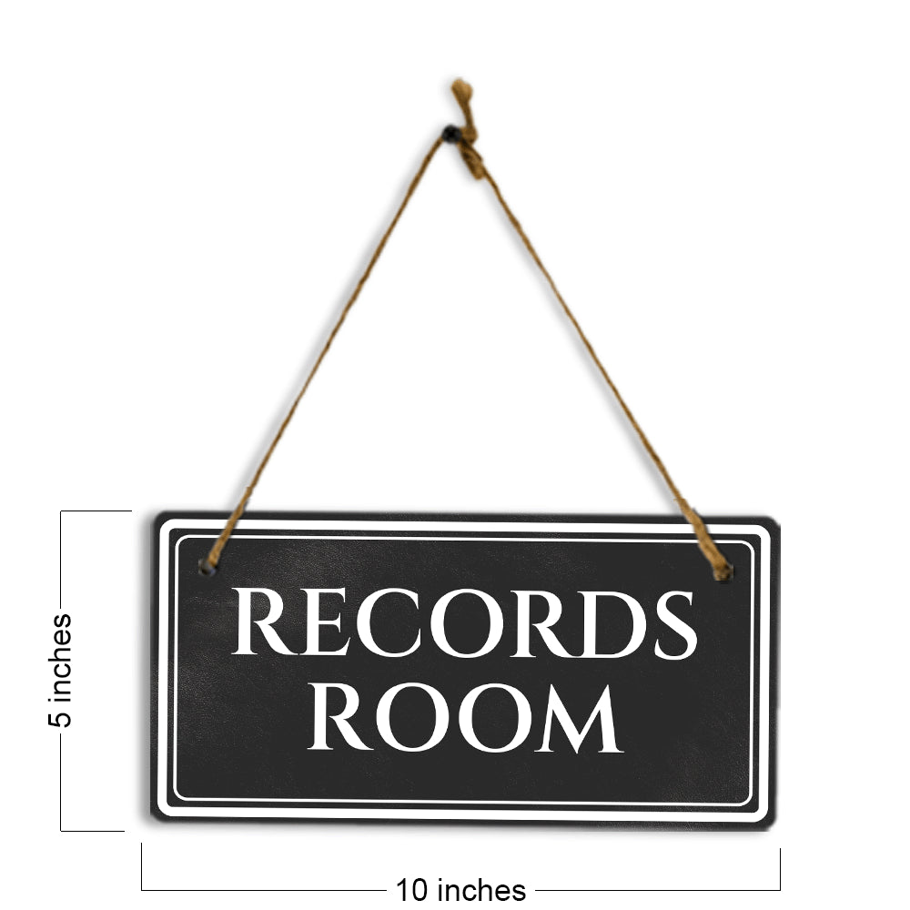 Records Room 5" x 10" Hanging Wall or Door Sign | Legal and Court Hous ...