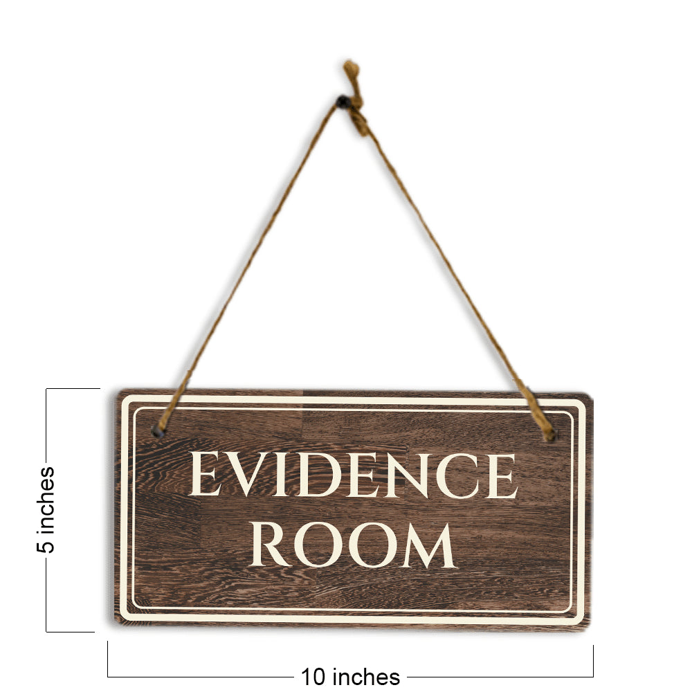Evidence Room 5" x 10" Hanging Wall or Door Sign | Legal and Court Hou ...
