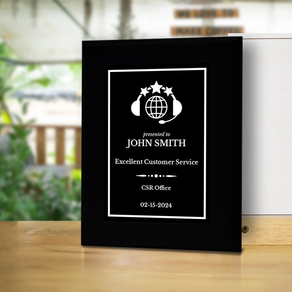 Customer Service Recognition Customizable Black Frame Award Plaque | E ...